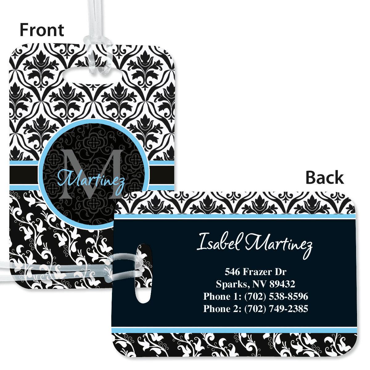 Elegant in Black Personalized Bag Tag | Colorful Images