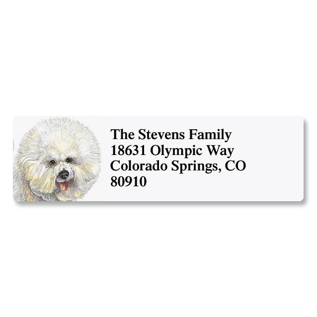 Don Eberhart Pet Portrait Classic Address Label-Bichon Frise-F216B ...
