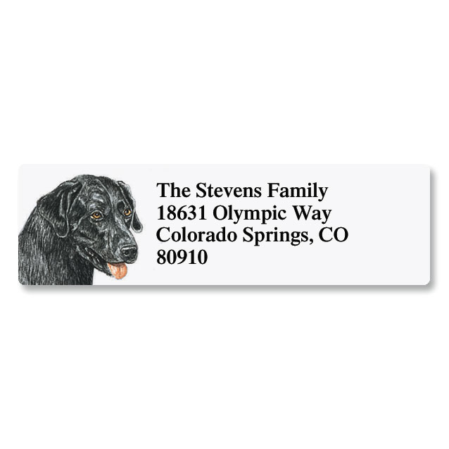 Don Eberhart Pet Portrait Classic Address Label-Black Labrador-F216C ...