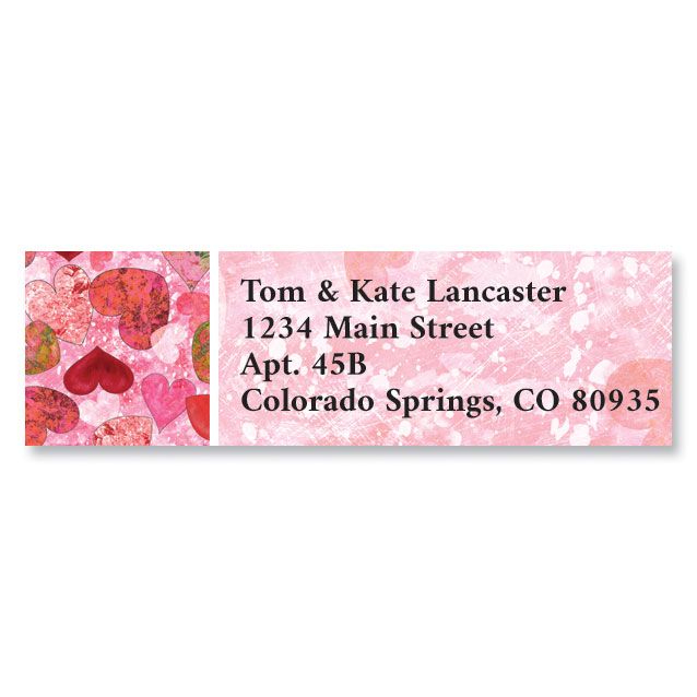 Heart Pattern Classic Return Address Labels | Colorful Images