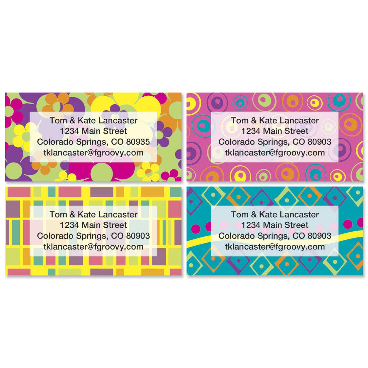 Feeling Groovy Border Return Address Labels | Colorful Images