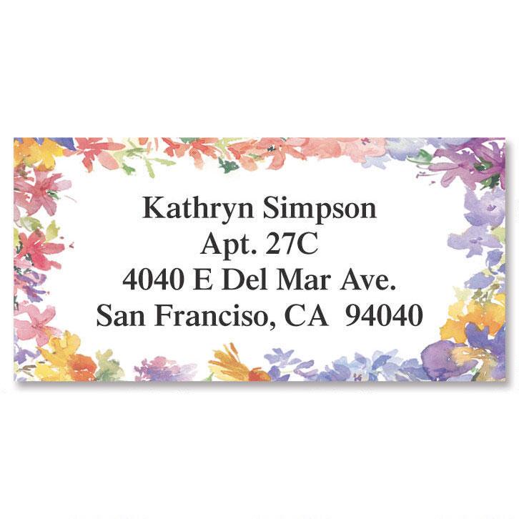 Floral Border Return Address Labels | Colorful Images