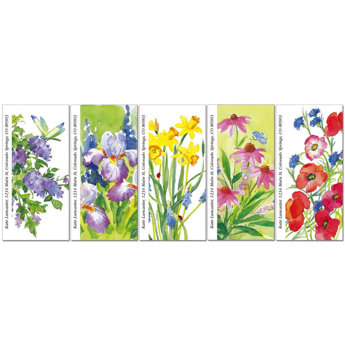 Floral Color Oversized Return Address Labels | Colorful Images