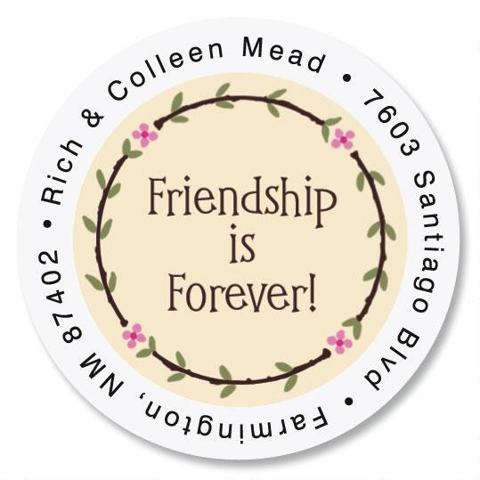 Friendship Round Return Address Labels | Colorful Images