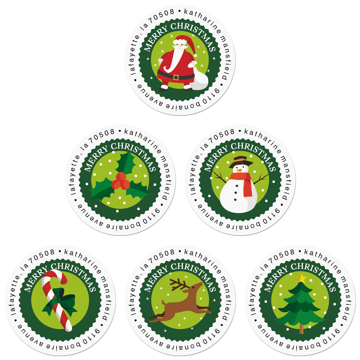 Traditional Round Return Address Labels (6 Designs) | Colorful Images