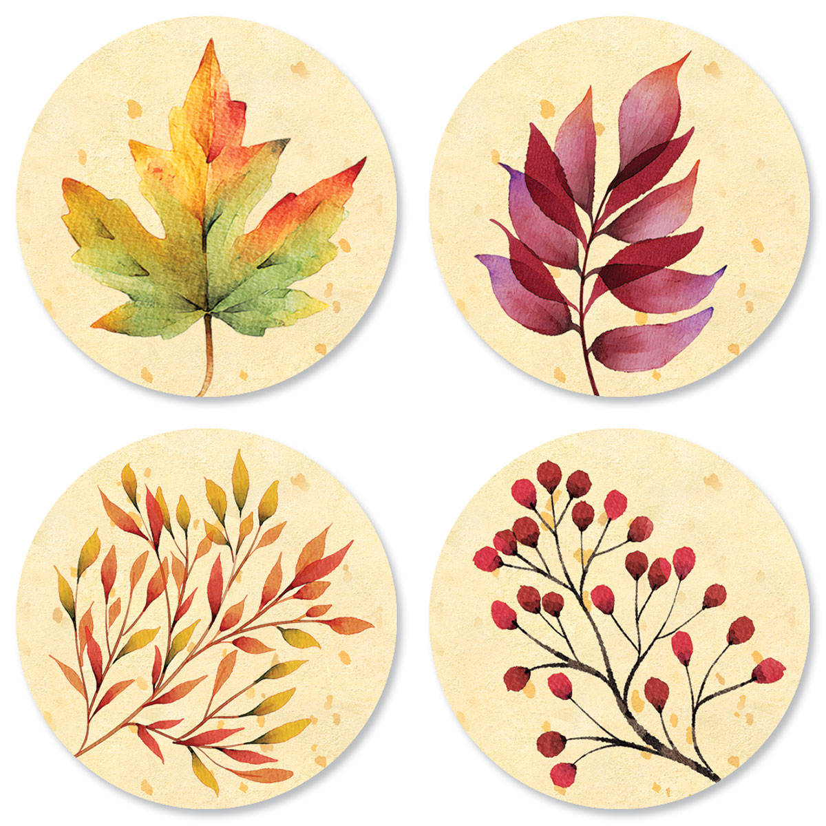 Autumn Flourish Envelope Seals (4 Designs) | Colorful Images
