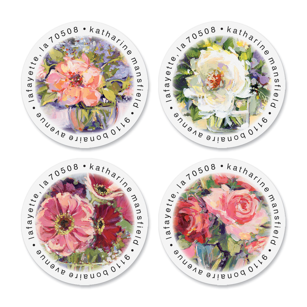 Still Flowers Return Address Labels (6 Designs) | Colorful Images