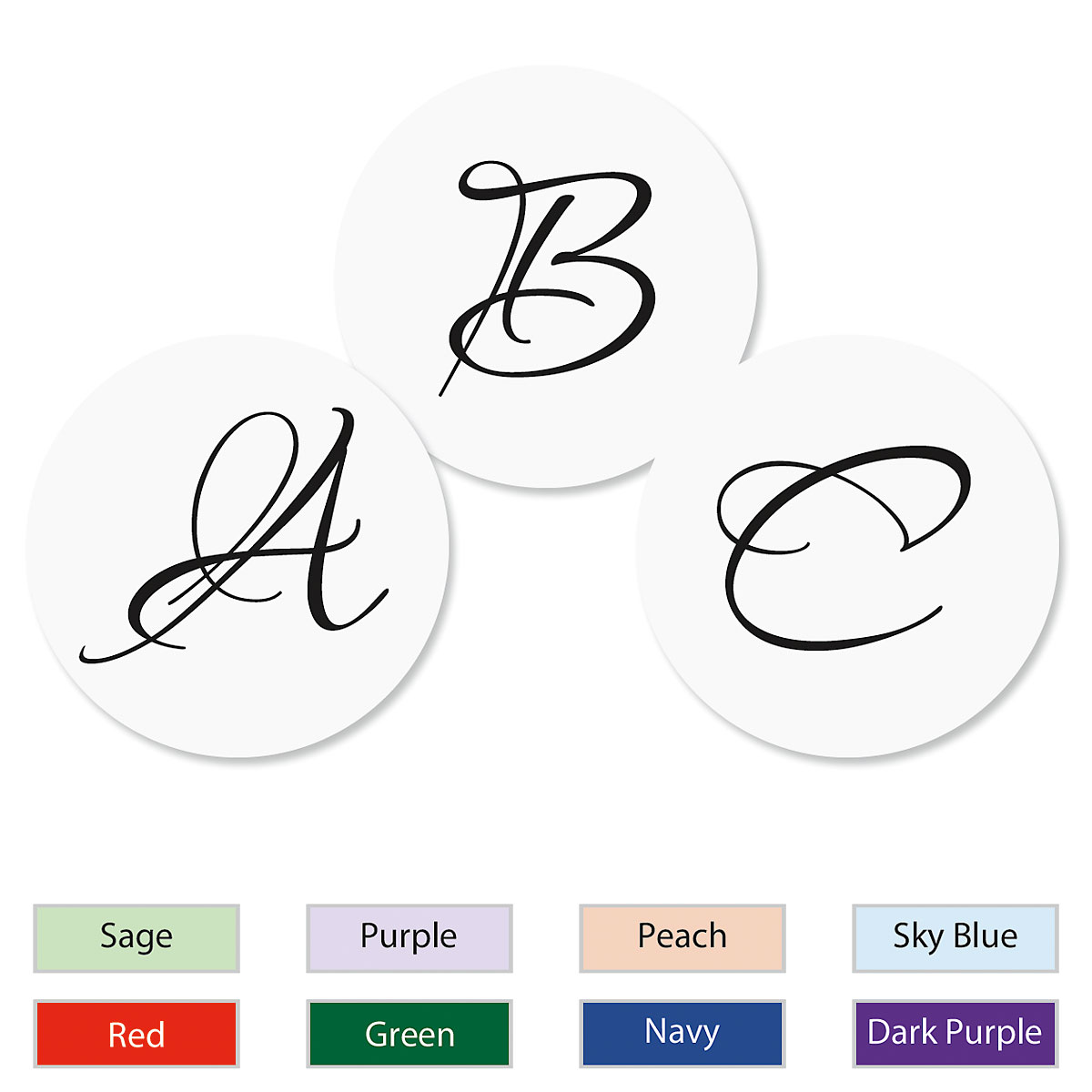 Brush Initial Envelope Seals | Colorful Images