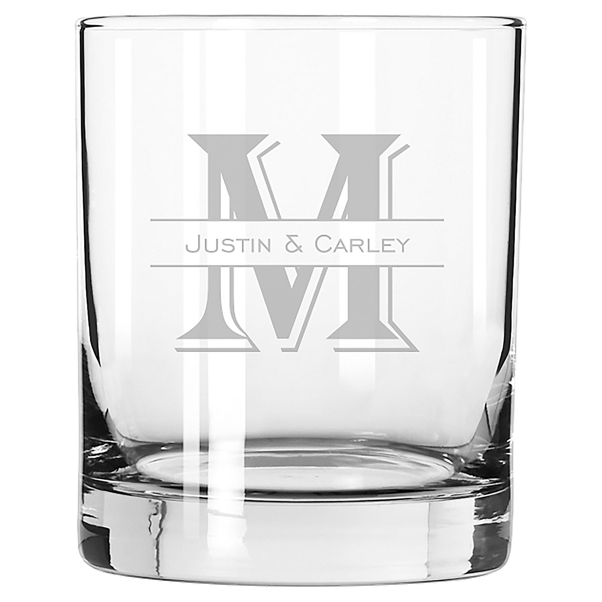Double Old Fashion Glass - Names Initial | Colorful Images