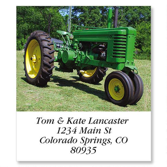 Green Farm Tractor Select Return Address Labels | Colorful Images