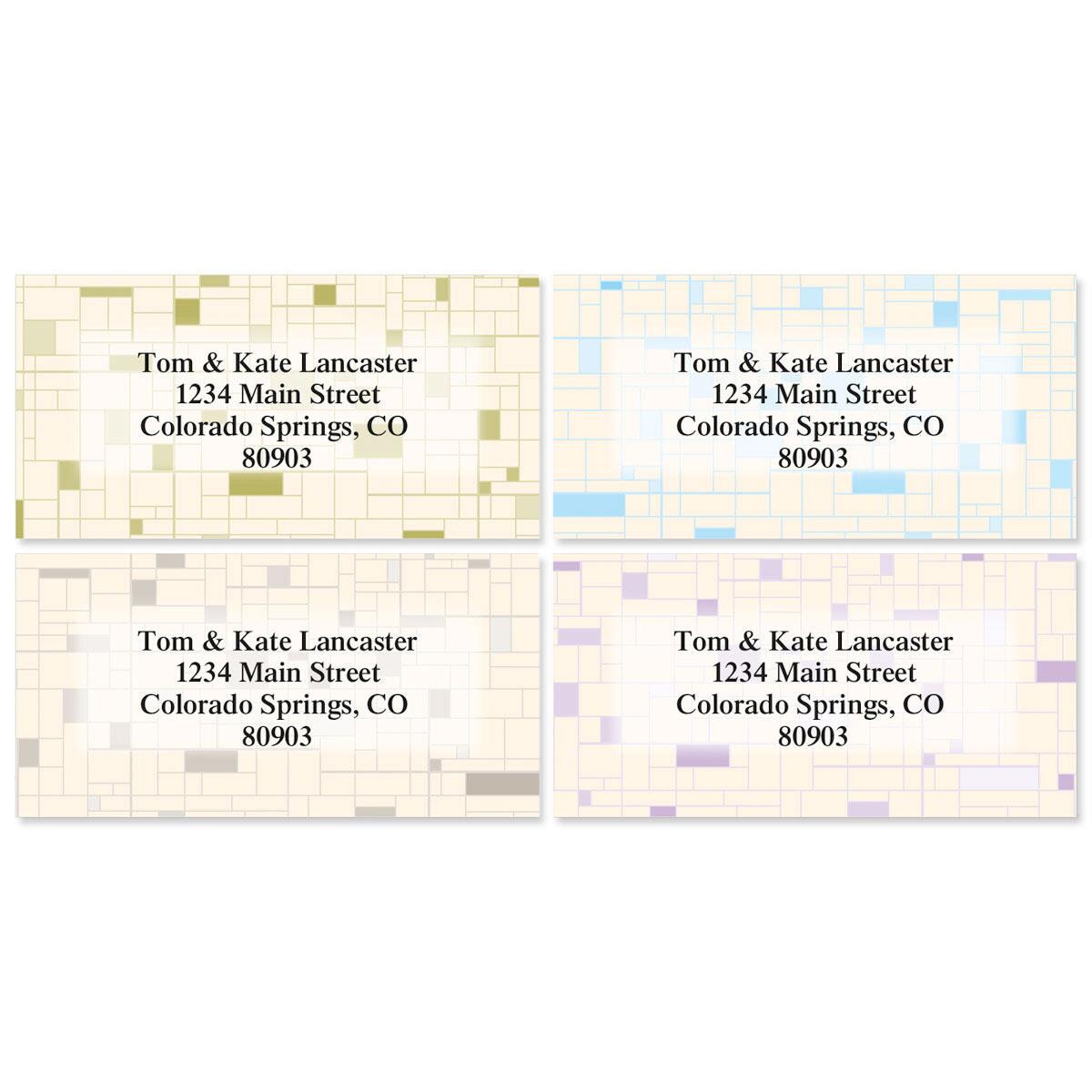 Gridlock Border Return Address Labels | Colorful Images