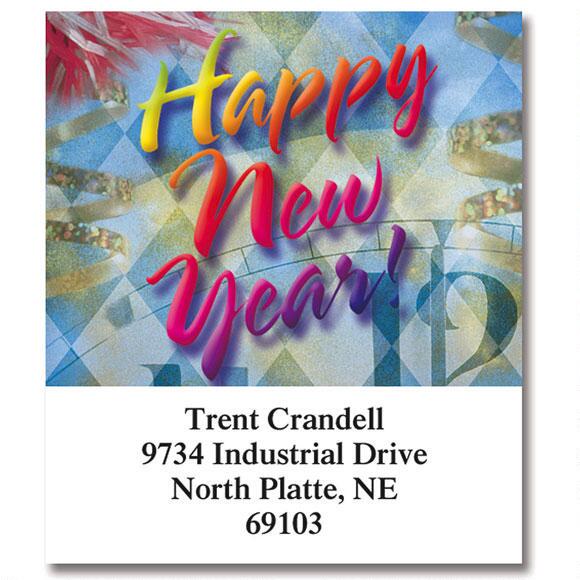 Happy New Year Select Holiday Address Labels | Colorful Images