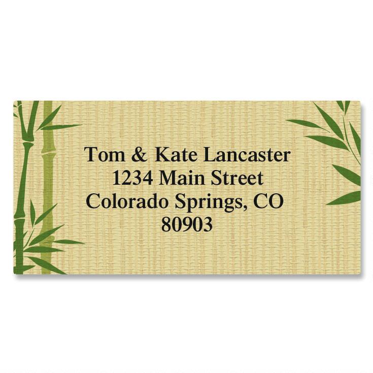 Harmonious Bamboo Border Return Address Labels | Colorful Images