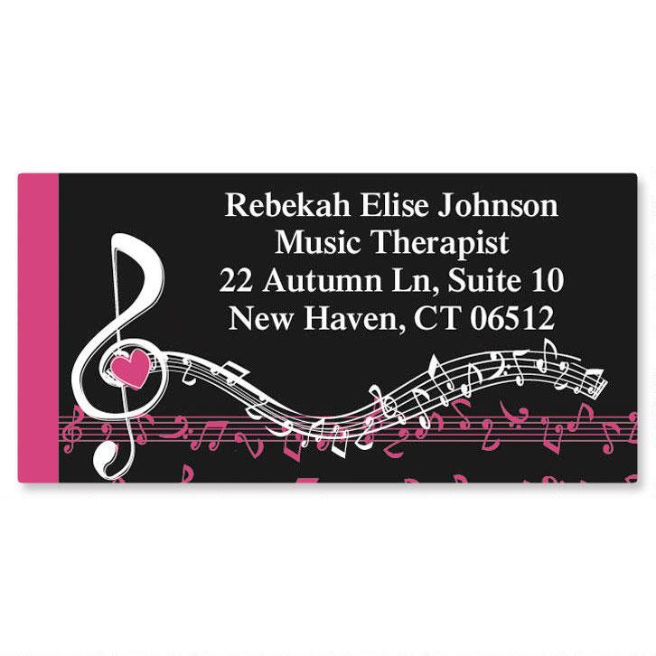 Heart and Song Music Border Return Address Labels | Colorful Images