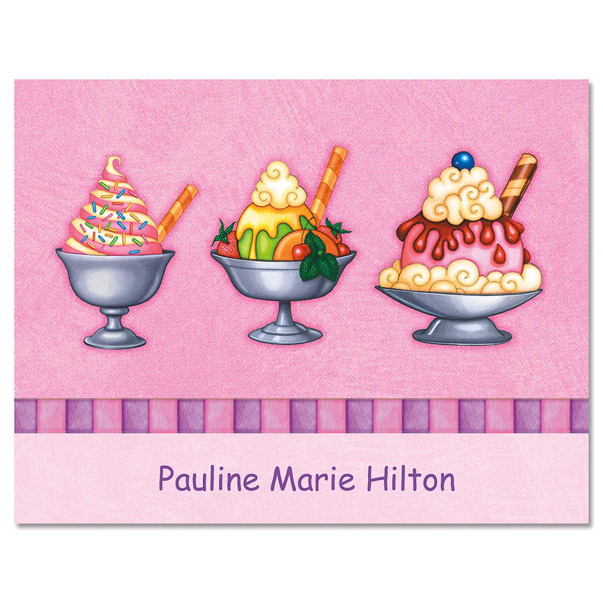 Ice Cream Custom Note Cards | Colorful Images