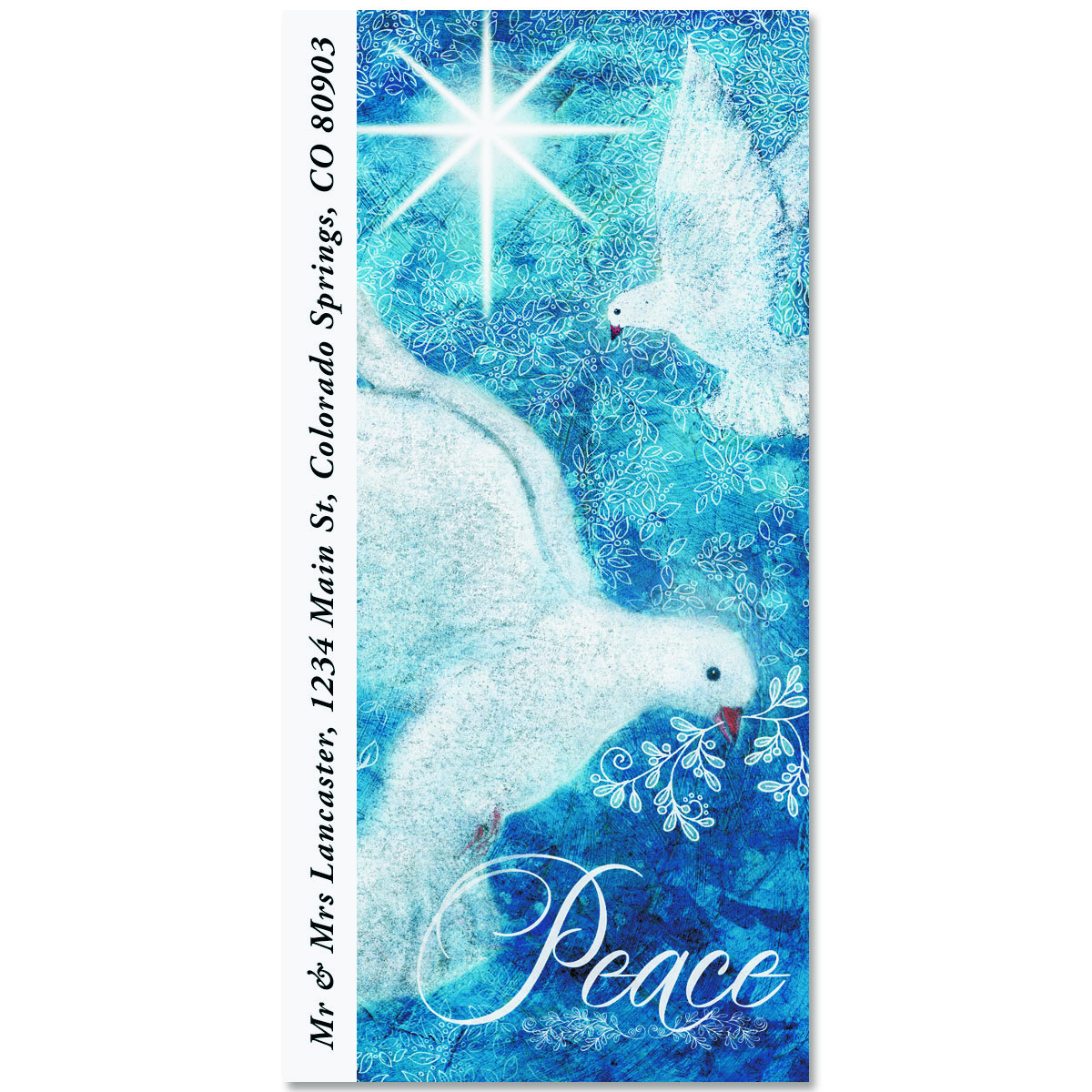 Peace Doves Oversized Return Address Labels | Colorful Images