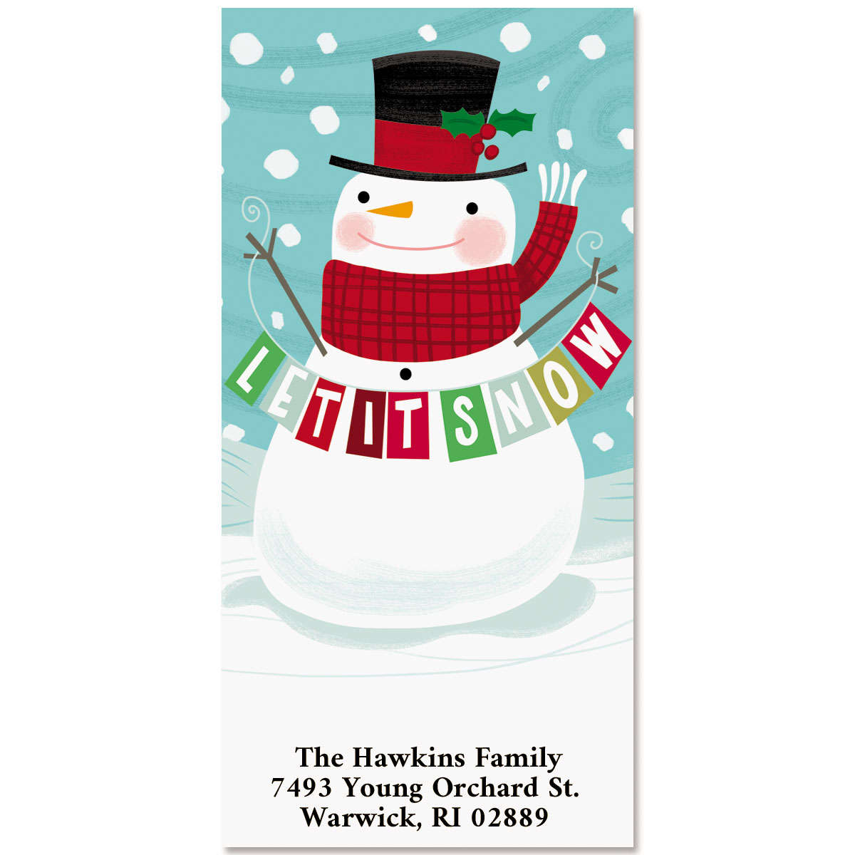 Let It Snow Snowman Oversized Return Address Labels | Colorful Images