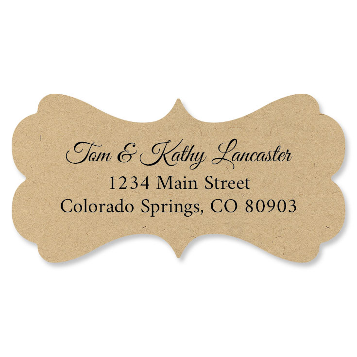 Kraft Diecut Return Address Labels | Colorful Images