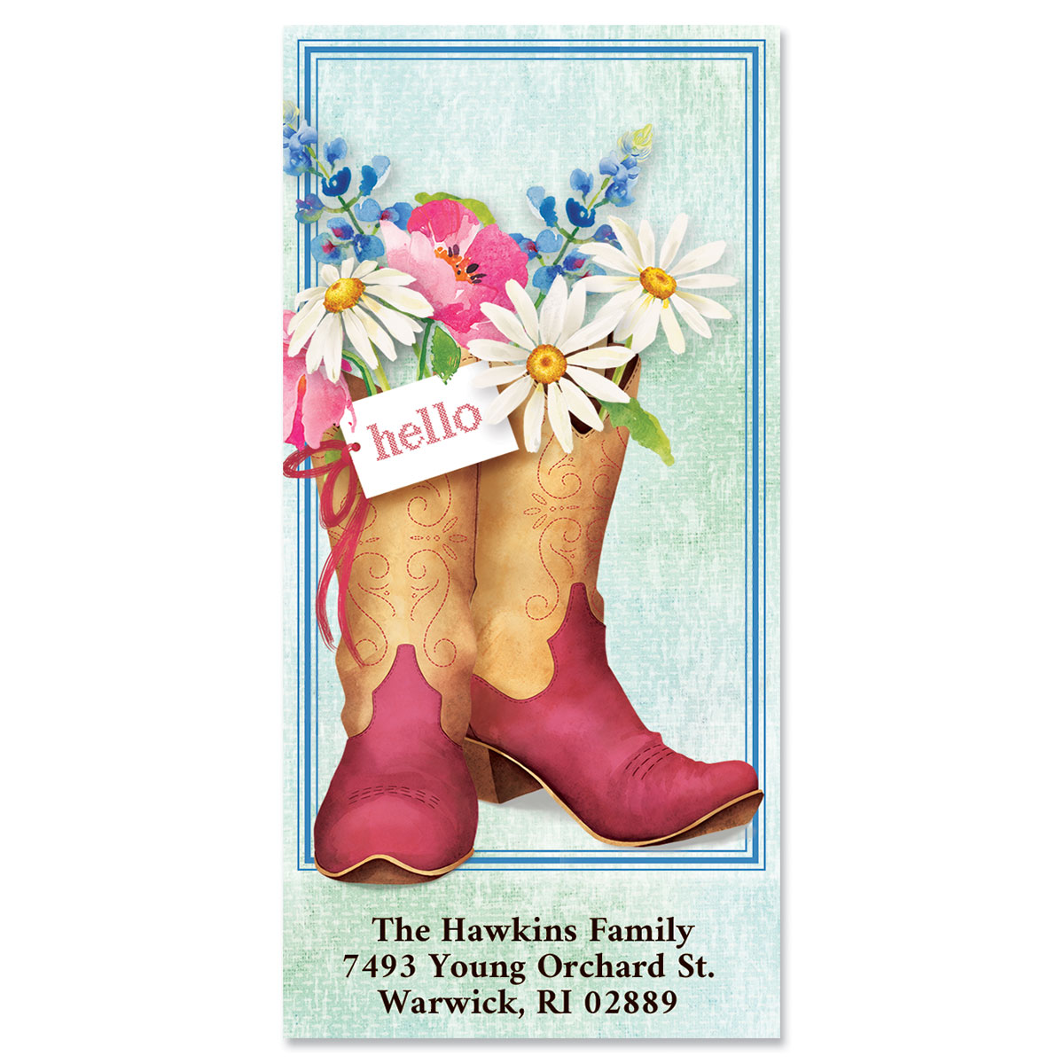 Western Boot Oversized Return Address Labels | Colorful Images