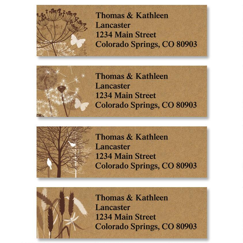 Kraft Foliage Classic Return Address Labels | Colorful Images