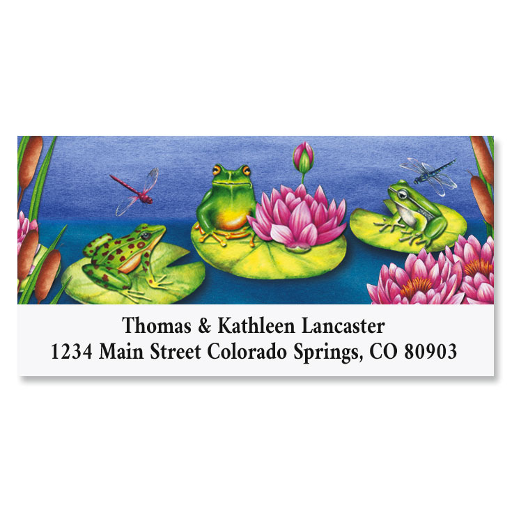 Frog Pond Deluxe Return Address Labels | Colorful Images