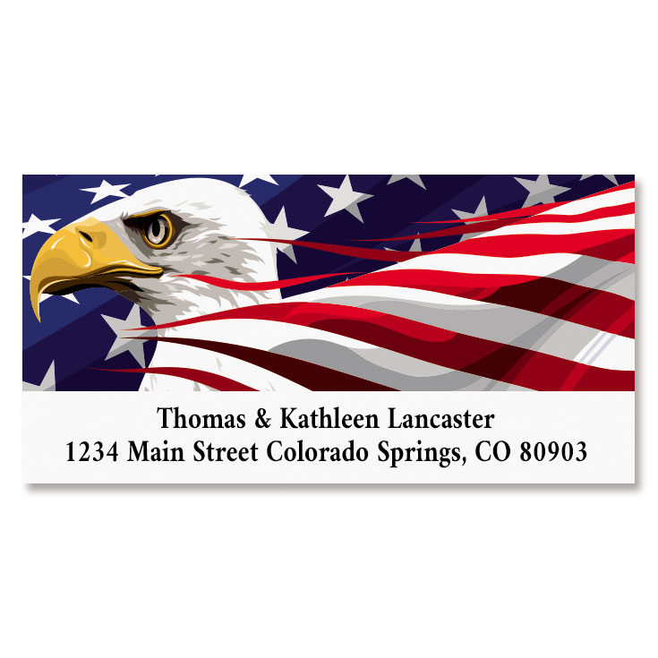 Eagle Return Address Labels Deluxe Style | Colorful Images