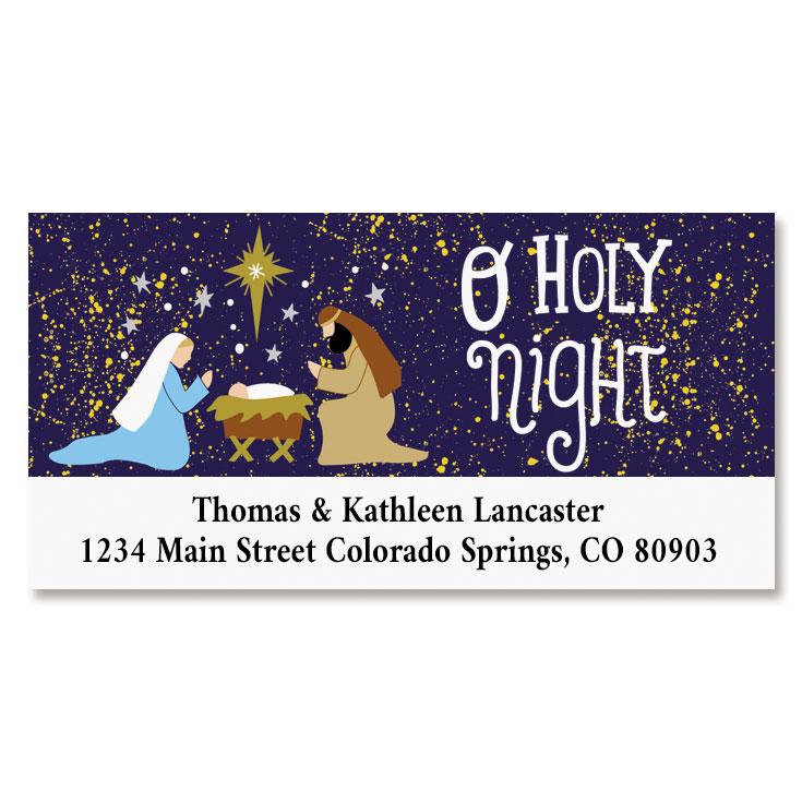 Holy Nativity Deluxe Return Address Label | Colorful Images