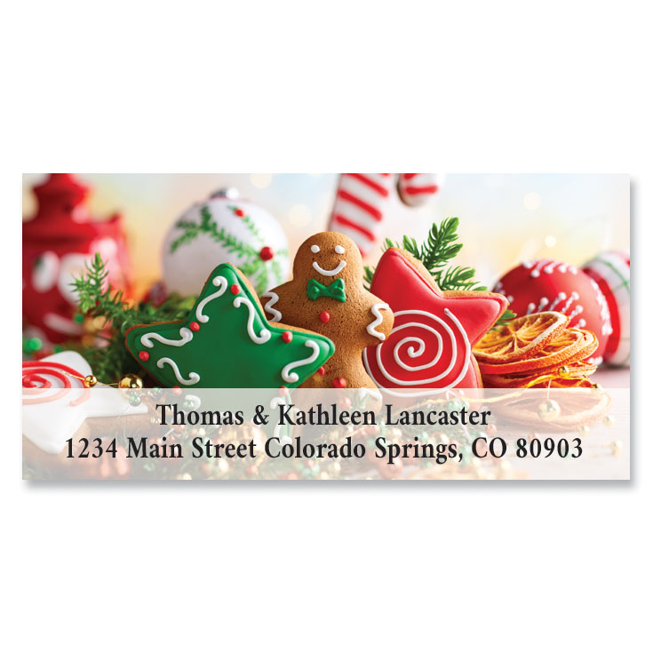 Gingerbread Cookies Deluxe Return Address Labels | Colorful Images
