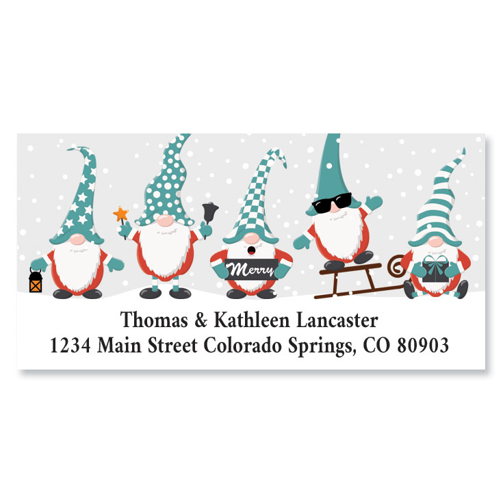 Gnome Celebration Deluxe Return Address Labels | Colorful Images
