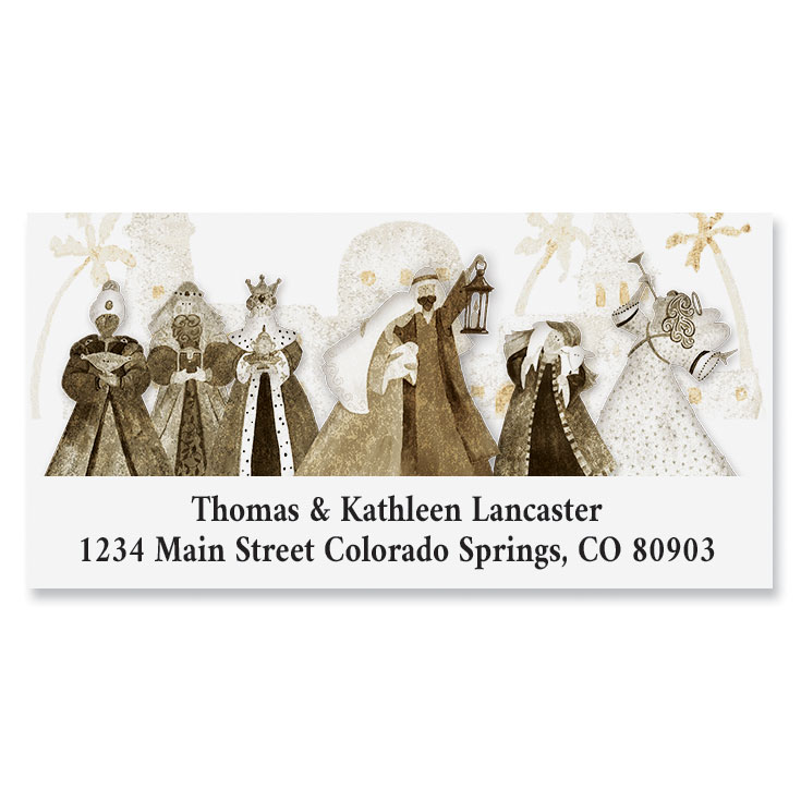 Whimsy Nativity Deluxe Return Address Labels | Colorful Images