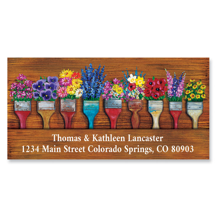 Paint with Flowers Deluxe Return Address Labels | Colorful Images