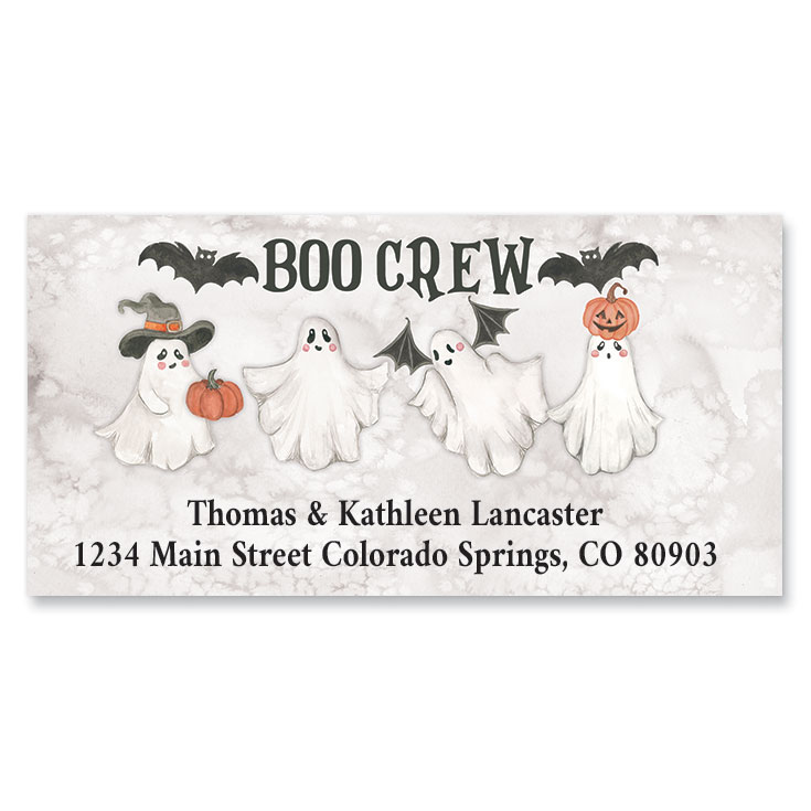 Boo Crew Deluxe Return Address Labels | Colorful Images