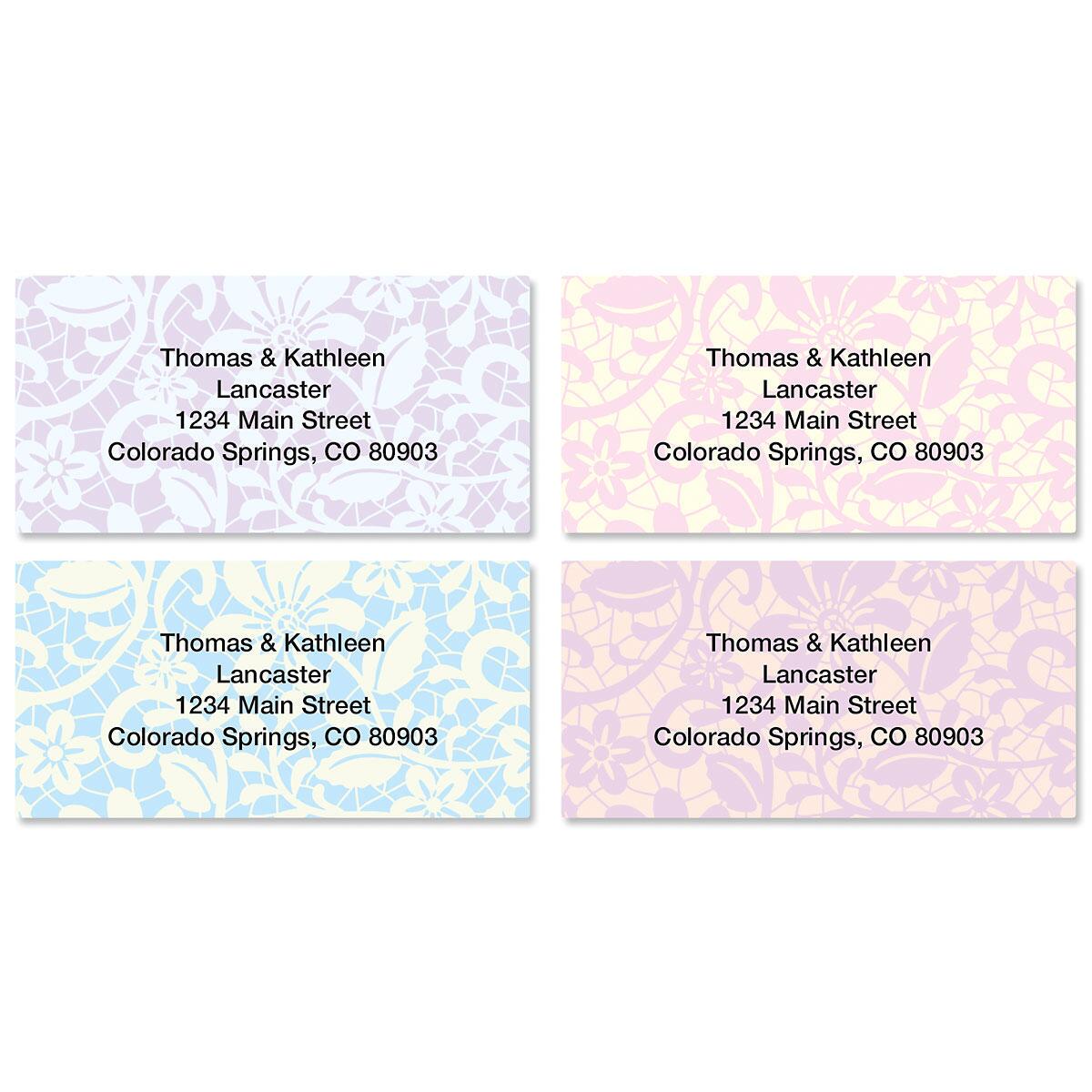 Lace Border Return Address Labels | Colorful Images