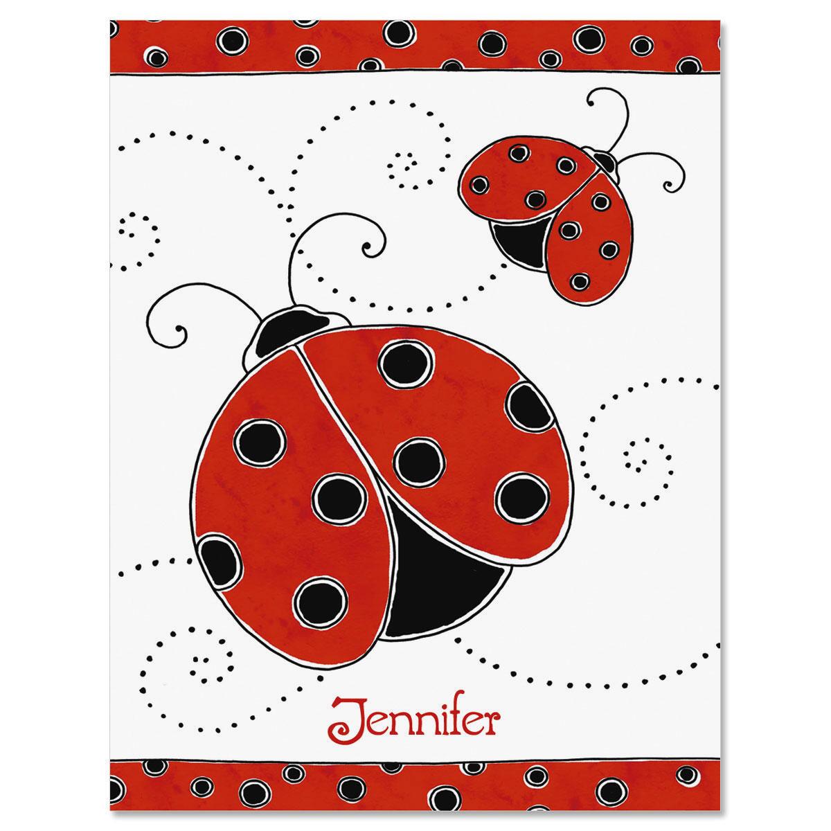 Ladybug Finish Custom Note Cards | Colorful Images