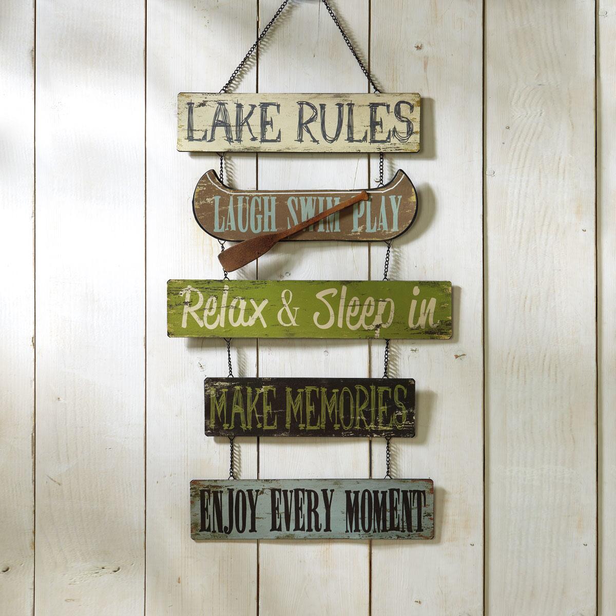 Lake Rules Metal Sign | Colorful Images