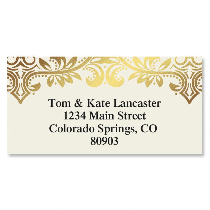 Luxury Foil Border Return Address Labels | Colorful Images