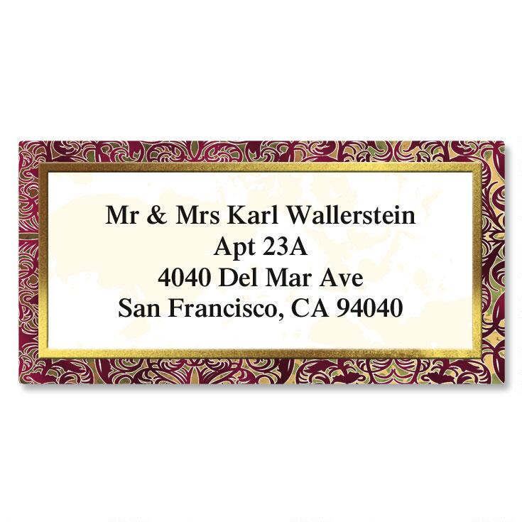 Marquetry Border Return Address Labels | Colorful Images