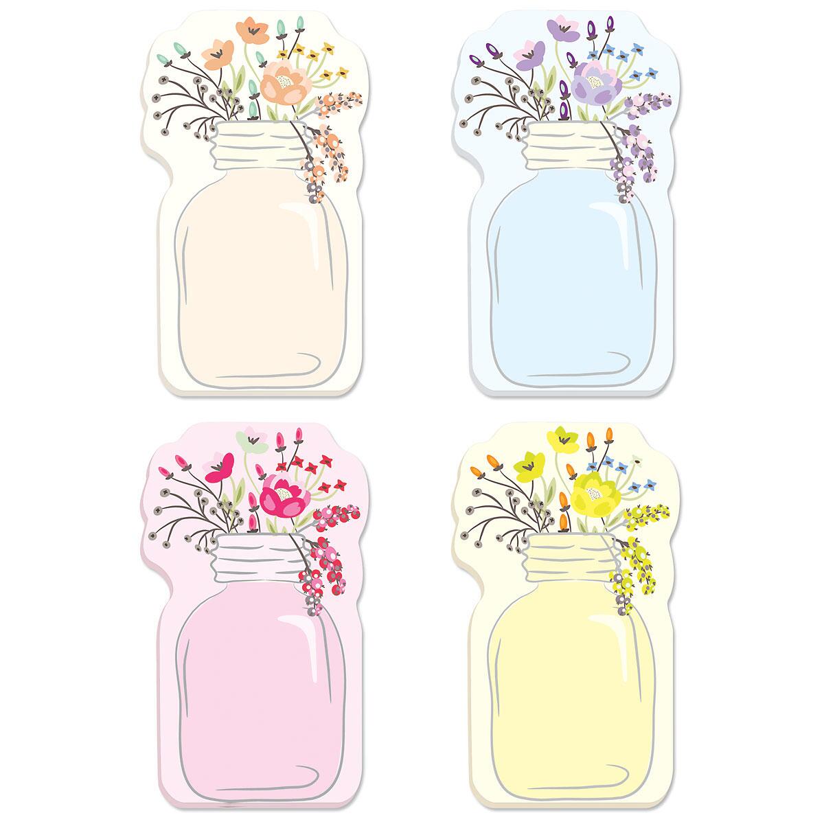 Mason Jars Diecut Sticky-Note Pads | Colorful Images