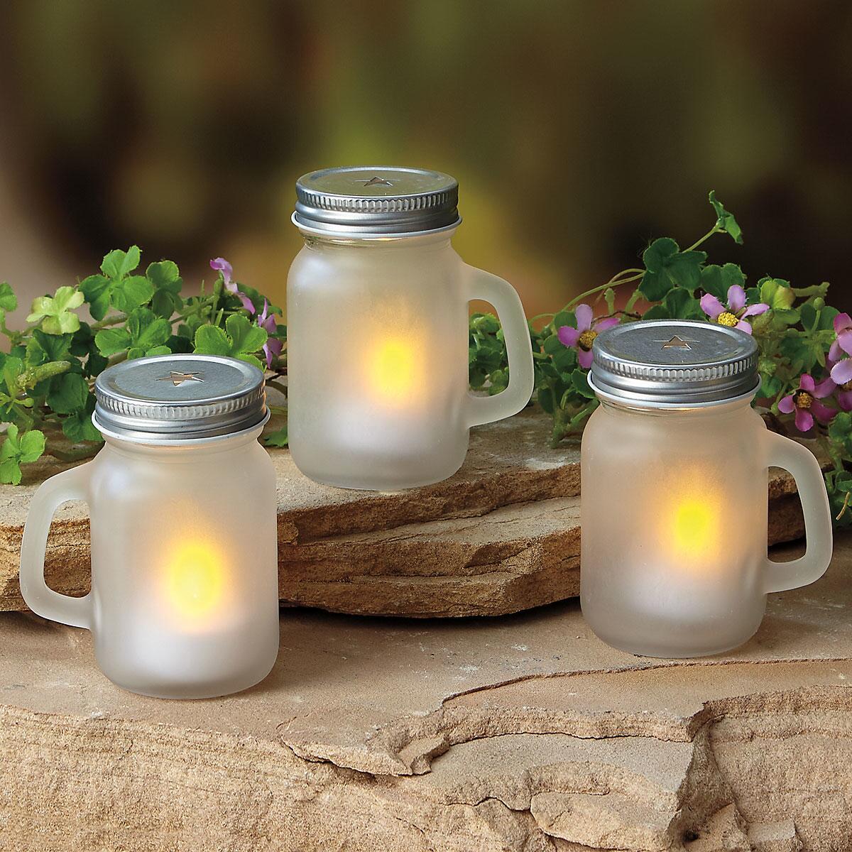 Mini Mason Jar LED Tealights | Colorful Images