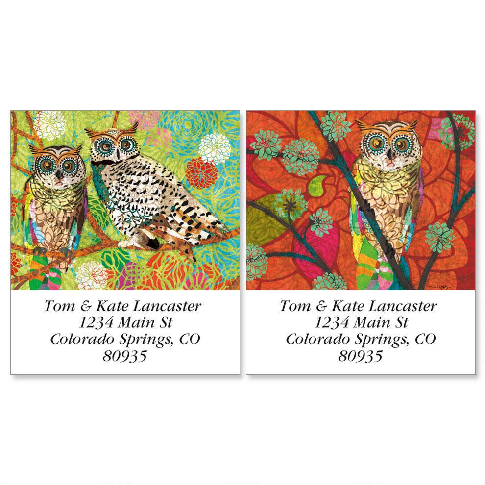 Mod Owl Select Return Address Labels | Colorful Images