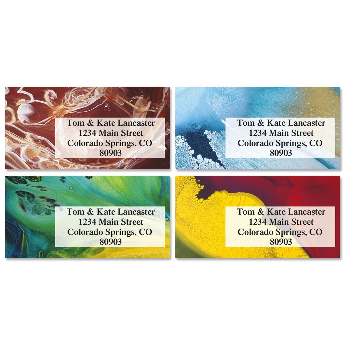 Mod Twisters Border Return Address Labels | Colorful Images