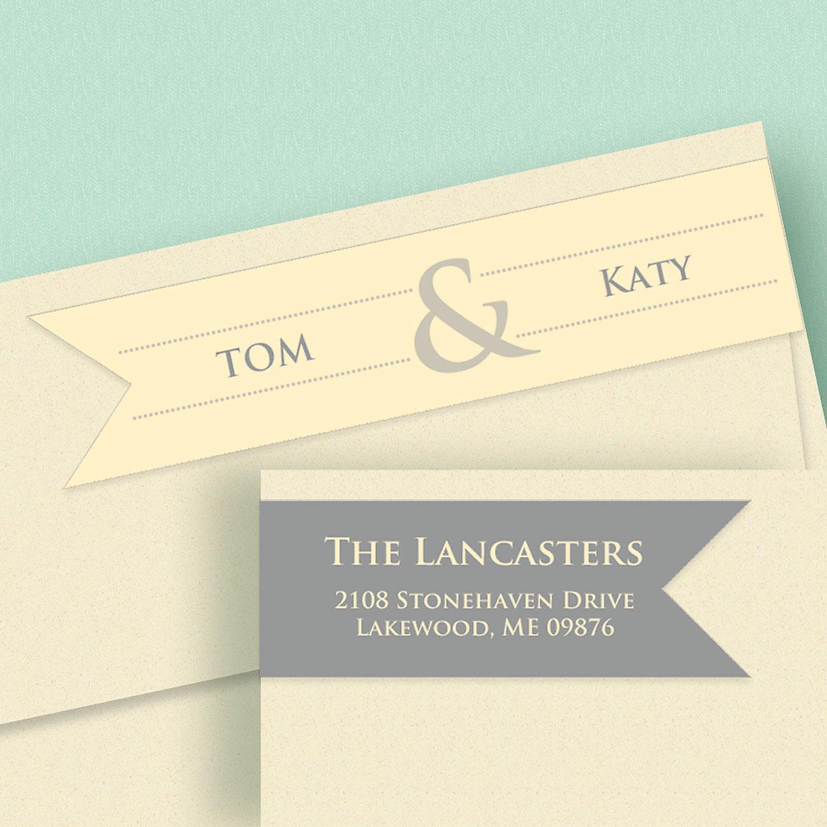 Modern Couple Connect Wrap Diecut Address Labels | Colorful Images