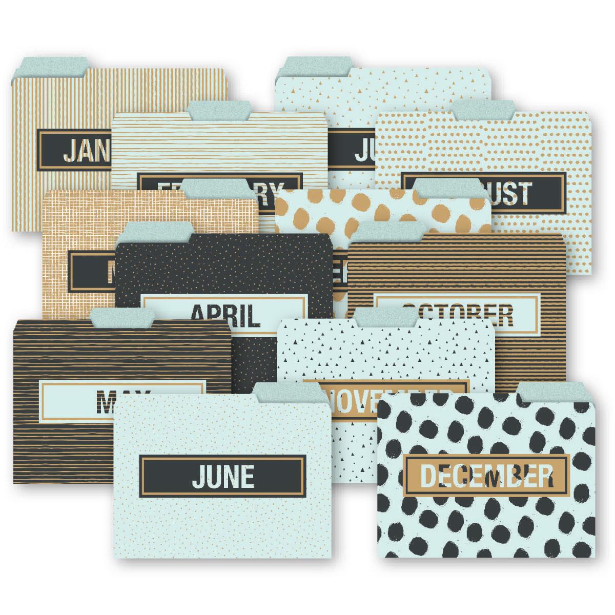 12 Month Variety Pack File Folders | Colorful Images