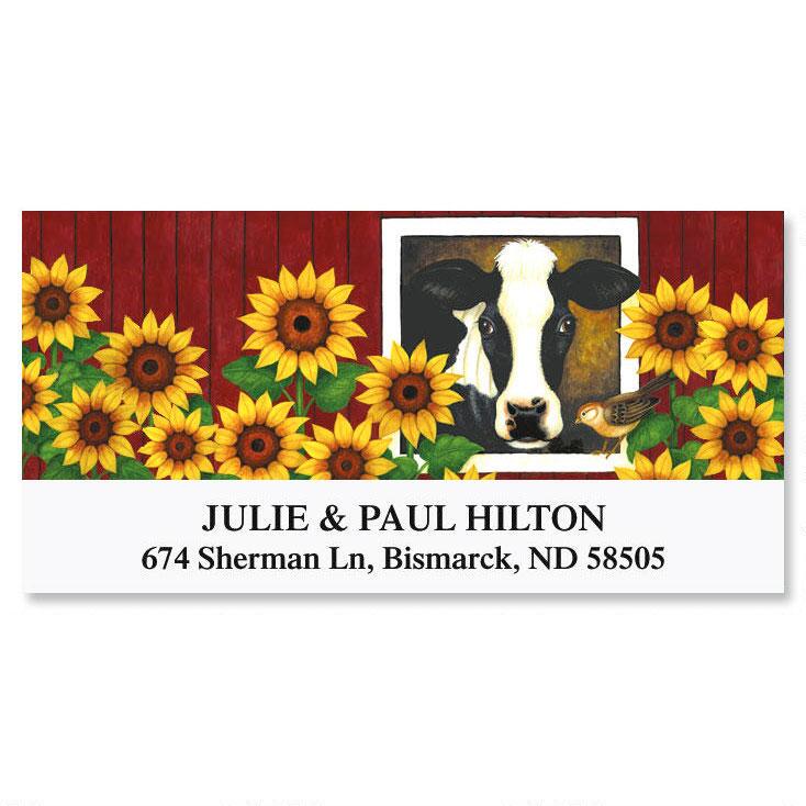 Moo with a View Deluxe Return Address Labels | Colorful Images