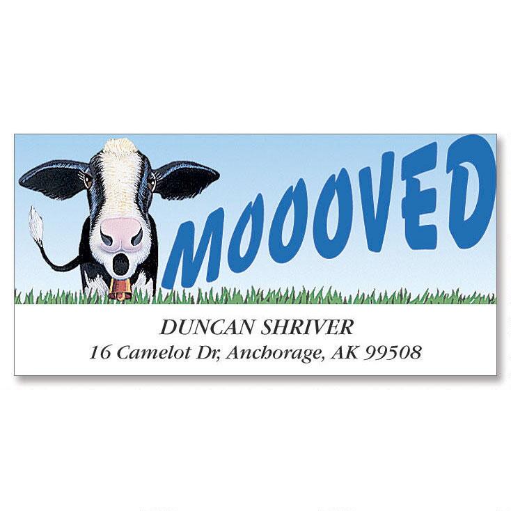 Moooved Deluxe Return Address Labels | Colorful Images