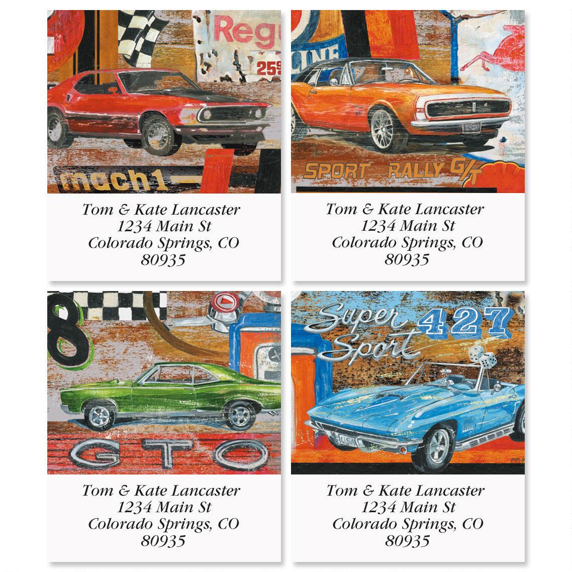 Muscle Cars Select Return Address Labels | Colorful Images