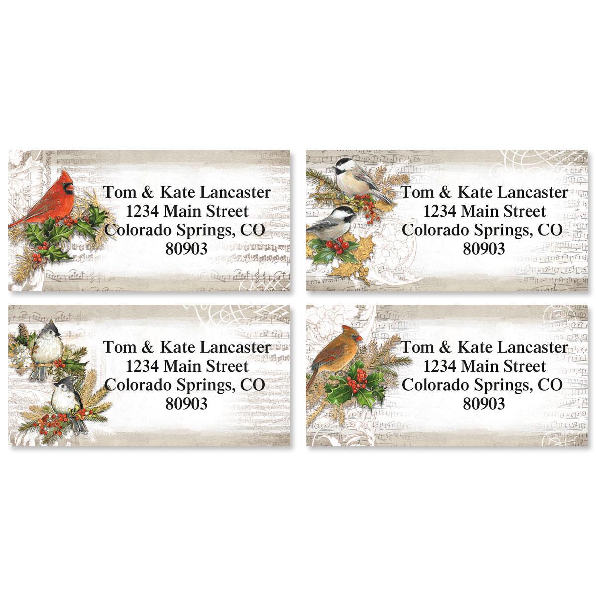 Musical Birds Border Return Address Labels | Colorful Images