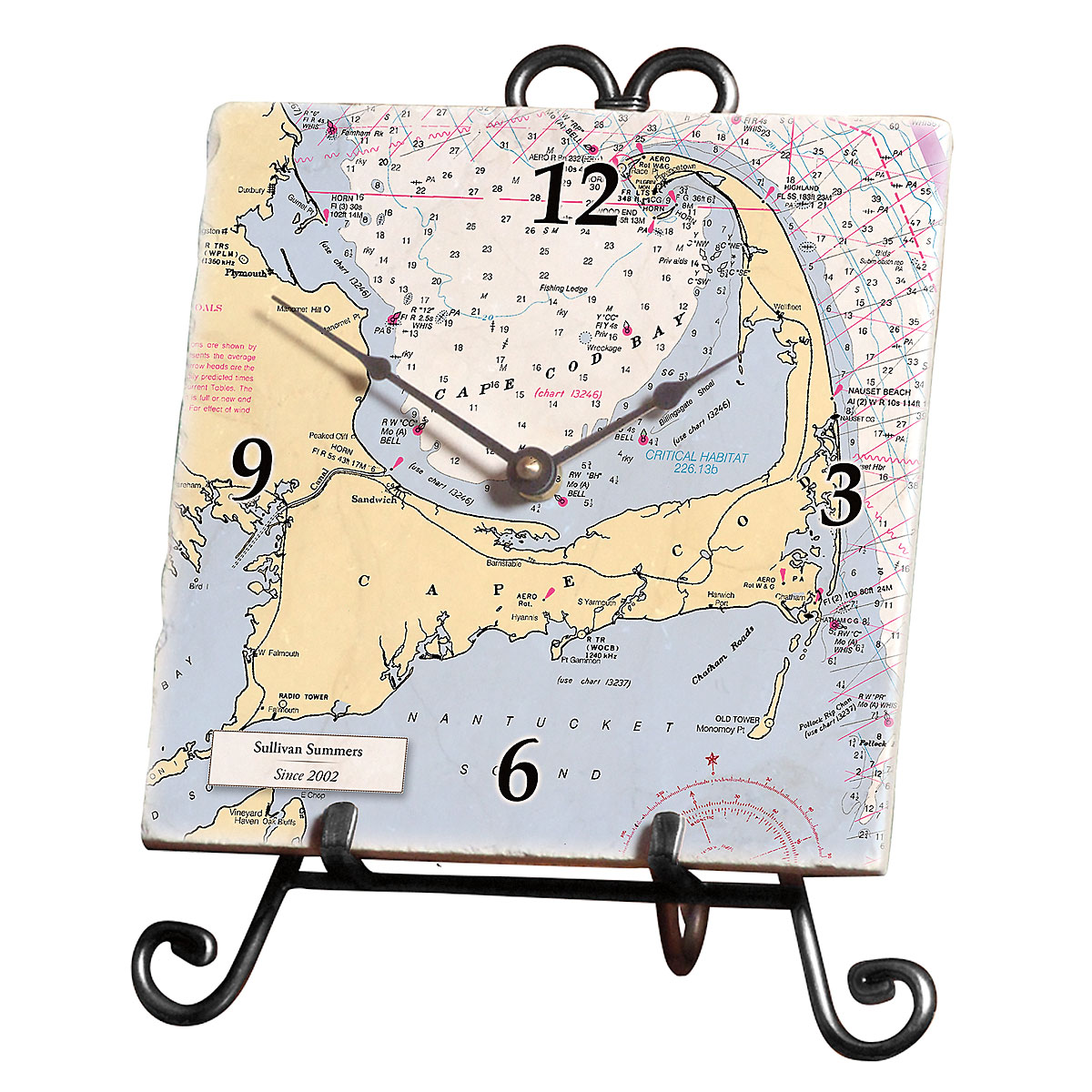 Nautical Chart Personalized Desk Clock | Colorful Images