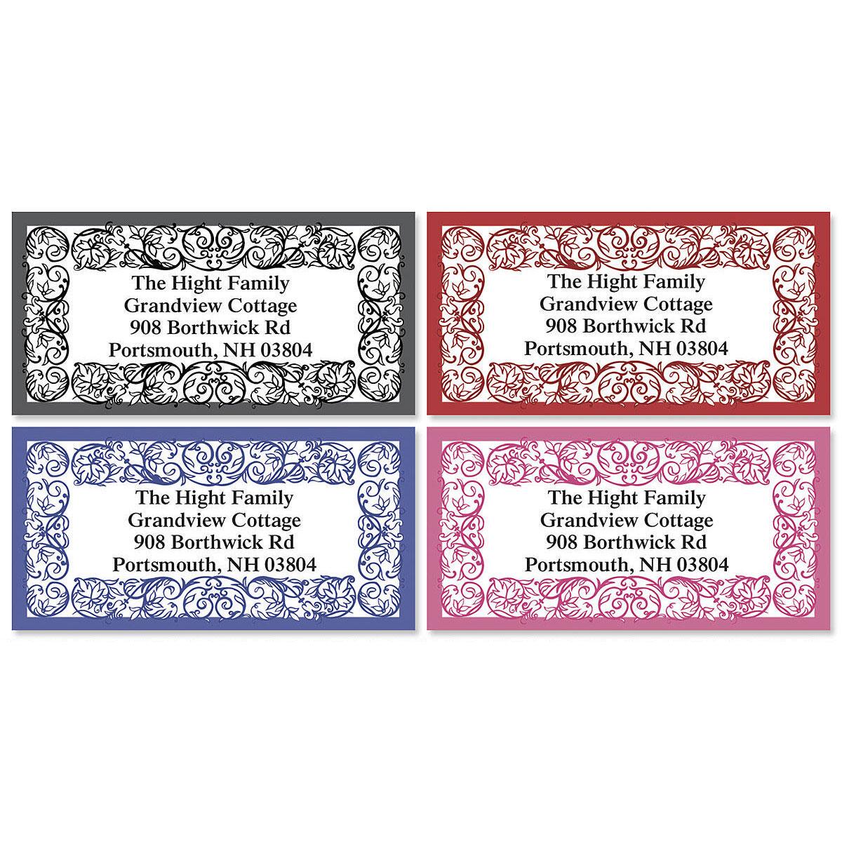 New Toile Border Return Address Labels | Colorful Images