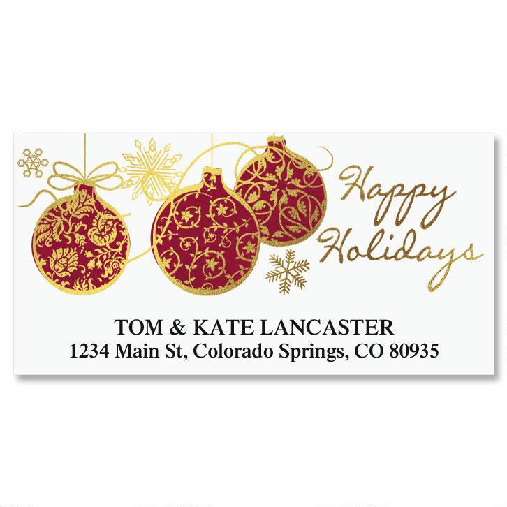 Ornamental Wishes Deluxe Return Address Labels | Colorful Images